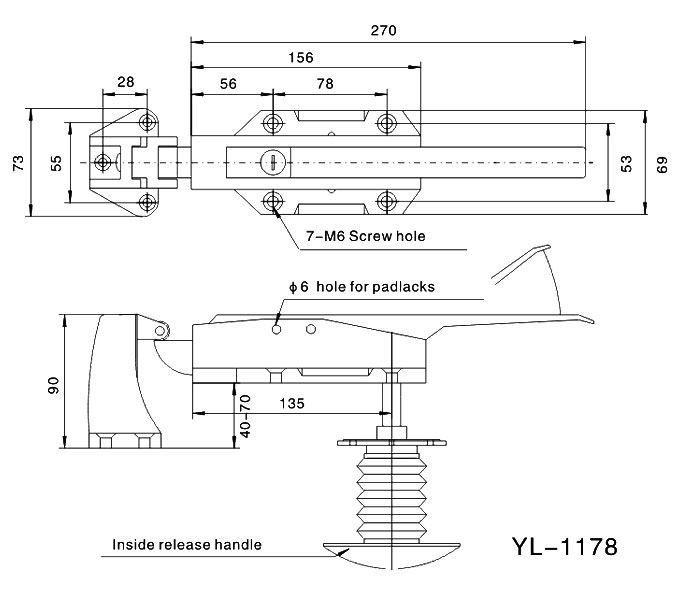 Herraje para puerta de refrigeracion YL-1178 - Refacciones Para ...